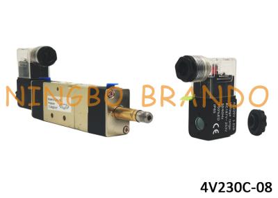 China AirTAC Type 4V230C-08 5/3 Way Pneumatic Solenoid Valve With Aluminum Body For Automation AC220V DC24V for sale