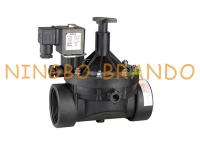 China Manual Override PA66 Plastic Solenoid Valve 1 1/4 1 1/2 2 Inch 12VDC 24VDC 110VAC 220VAC for sale