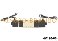 China AirTAC Type 5/2 Way 1/8'' Double Coil Pneumatic Solenoid Valve 24VDC 220VAC 4V120-06 With Flying Leads for sale
