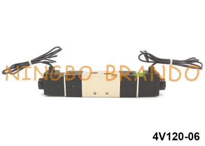 China AirTAC Type 5/2 Way 1/8'' Double Coil Pneumatic Solenoid Valve 24VDC 220VAC 4V120-06 With Flying Leads for sale