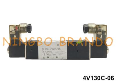 China AirTAC Type 5/3 Way BSPT 1/8'' Pneumatic Solenoid Valve 24VDC 220VAC 4V130C-06 for sale