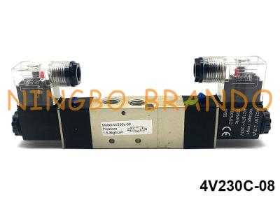 China 5 Way 3 Position 1/4'' AirTAC Type Solenoid Valve for Pneumatic Actuator 4V230C-08 for sale