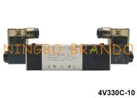 China 3/8'' NPT BSPT 4V330C-10 Electrical Double Solenoid Pneumatic Valves 5 Port 3 Position for sale
