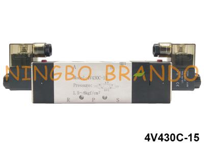 China AirTAC Type 5 Position 3 Way 1/2'' PT NPT BSPT 4V430C-15 Directional Control Pneumatic Solenoid Valve for sale