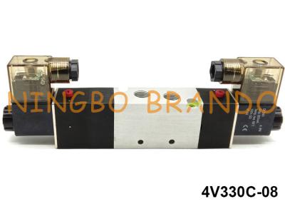 China 4V330C-08 Airtac Type Pneumatic Solenoid Valve 1/4'' 5/3 Way 24VDC for sale