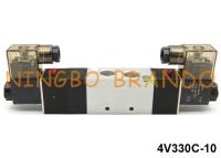 China 3/8'' 5/3 Way Pneumatic Solenoid Valve 4V330C-10 Airtac Type 24V 12V for sale