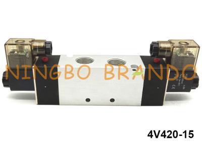 China 5 Way 2 Position Pneumatic Solenoid Valve Airtac Type 4V420-15 12V 24V for sale