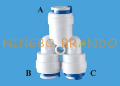 China Water Filter Y Type Two Way Splitter Quick Connect RO Fittings 1/4'' for sale