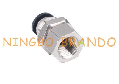 China 1/4'' 8mm Quick Connect Bulkhead Female Straight Pneumatic Hose Fittings for sale