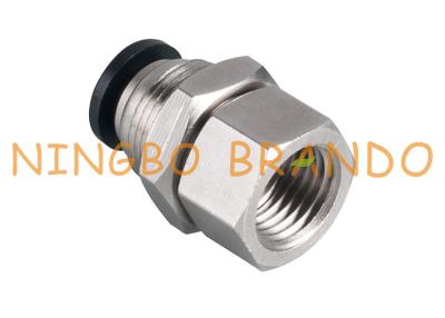 China 1/2'' 12mm Bulkhead Female Straight Push To Connect Pneumatic Hose Fittings for sale