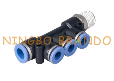 China 1/4'' 8mm Branch Triple Push To Quick Connect Pneumatic Hose Fittings for sale
