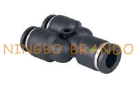 China 1/4'' 8mm Push To Quick Connect Tube Union Y Pneumatic Hose Fittings for sale