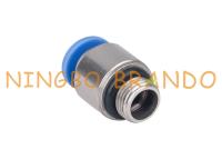 China Round Male Straight Push To Connect Pneumatic Hose Fittings 1/4'' 8mm for sale