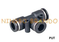 China PUT 3 Way Union Tee Plastic Pneumatic Hose Fittings 1/8'' 1/4'' 3/8'' 1/2'' for sale