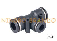 China PGT Union Tee Plastic Pneumatic Reducer Fittings 1/8'' 1/4'' 3/8'' 1/2'' for sale