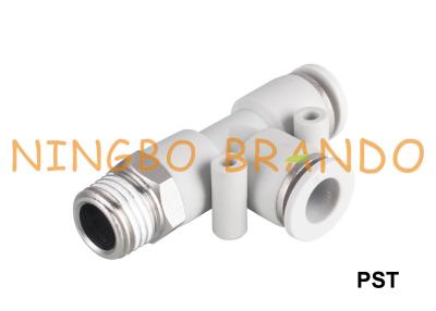China PST Male Run Tee Plastic Pneumatic Hose Fittings 1/8'' 1/4'' 3/8'' 1/2'' for sale