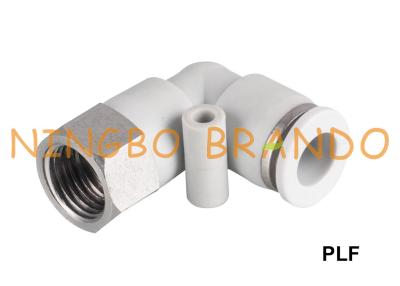 China PLF Female Elbow Push In Pneumatic Hose Fittings 1/8'' 1/4'' 3/8'' 1/2'' for sale