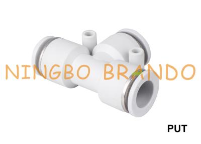China PUT Union Tee Pneumatic Fittings Quick Connect 1/8'' 1/4'' 3/8'' 1/2'' for sale