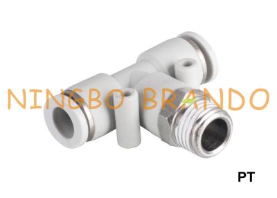 China PT Male Branch Tee Pneumatic Quick Connect Coupling 1/8'' 1/4'' 3/8'' 1/2'' for sale
