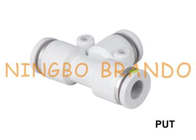 China PUT Union Tee Push-In Pneumatic Air Hose Fittings 1/8'' 1/4'' 3/8'' 1/2'' for sale
