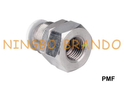 China PMF Bulkhead Female Straight Pneumatic Hose Fittings 1/8'' 1/4'' 3/8'' 1/2'' for sale