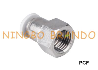 China PCF Female Straight Pneumatic Hose Fittings Push To Connect 1/8'' 1/4'' for sale
