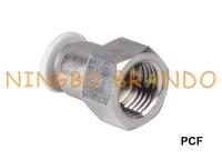 China PCF Female Straight Push Fit Pneumatic Hose Fittings 1/8'' 1/4'' 3/8'' 1/2'' for sale