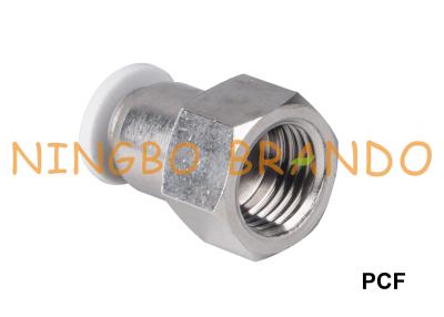 China PCF Female Straight Push Fit Pneumatic Hose Fittings 1/8'' 1/4'' 3/8'' 1/2'' for sale