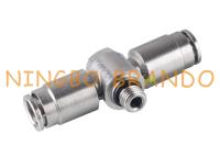 China Tee Male Banjo Brass Pneumatic Push On Fittings 1/8'' 1/4'' 3/8'' 1/2'' for sale