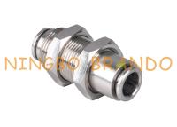 China Brass Pneumatic Push In Air Fittings Bulkhead Union 6mm 8mm 1/8'' 1/4'' for sale