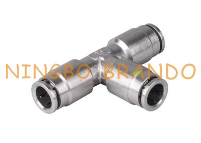 China Brass Push In Pneumatic Hose Fittings Union Tee 1/8'' 1/4'' 3/8'' 1/2'' for sale
