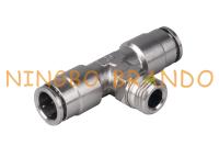 China Brass Push-In Pneumatic Hose Fittings Male Branch Tee Swivel 6mm 8mm for sale