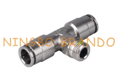 China Brass Push-In Pneumatic Hose Fittings Male Branch Tee Swivel 6mm 8mm for sale