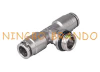 China Push To Connect Pneumatic Hose Fittings Male Branch Tee 1/8'' 1/4'' for sale