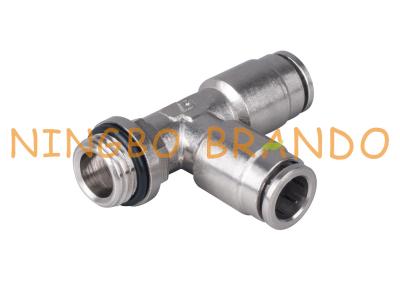 China Pneumatic Air Hose Fittings Male Run Tee 1/8'' 1/4'' 3/8'' 1/2'' for sale