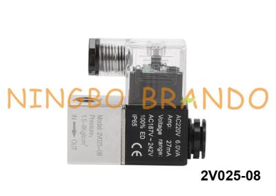 China 2V025-1/4 2/2 Way Pneumatic Solenoid Valve 24VDC 12VDC for sale