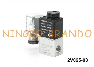 China 2V025-08 Airtac Type Air Solenoid Valve 1/4'' 24VDC 12VDC for sale