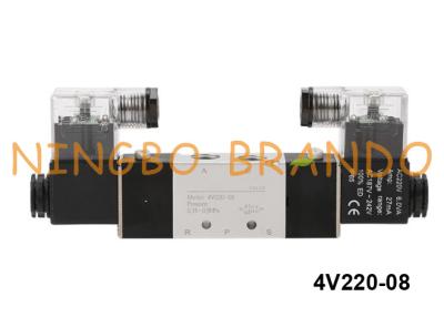 China 4V220-08 Airtac Type Pneumatic Solenoid Valve 5/2 Way 12VDC 24VDC for sale