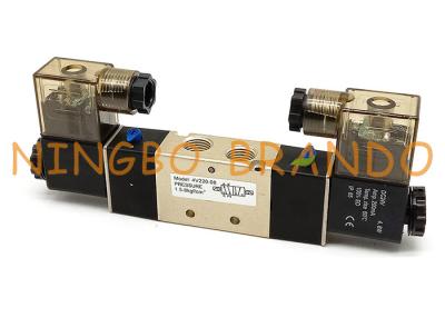 China 4V220-08 1/4'' Double Coil 5/2 Way Air Pneumatic Solenoid Valve for sale