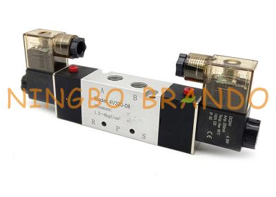 China 4V320-08 1/4'' Inch Double Coil 5/2 Way Pneumatic Solenoid Valve for sale