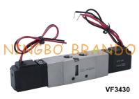 China VF3430 SMC Type Pneumatic Air Solenoid Valve 5/3 Way 24VDC 220VAC for sale