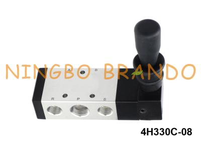China 4H330C-08 Airtac Type Manual Hand Lever Valve Pneumatic 5/3 Way for sale