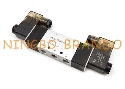 China 4V320-08 1/4'' 5/2 Way DIN Connector Double Solenoid Pneumatic Valve for sale