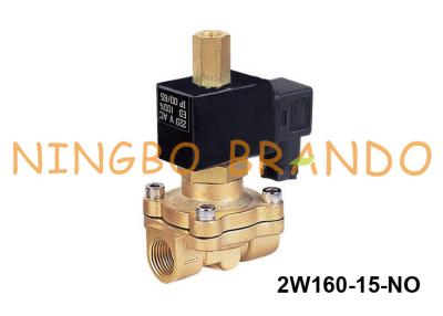 China 2W160-15-NO 1/2'' 2 Way NO Water Brass Solenoid Valve 24VDC 220VAC for sale
