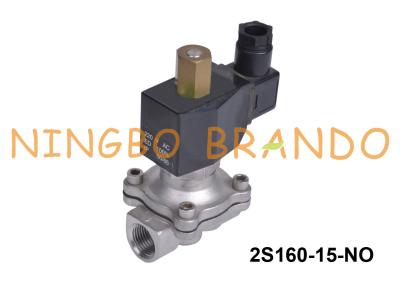 China 2S160-15-NO 1/2'' 2 Way NO Stainless Steel Water Solenoid Valve 24V 220V for sale