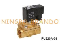 China PU220A-03 Shako Type 2 Way NC Brass Solenoid Valve 3/8'' 24VDC for sale