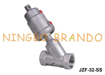 China 1 1/4'' Threaded 2/2 Way Pneumatic Angle Seat Valve Double Acting for sale