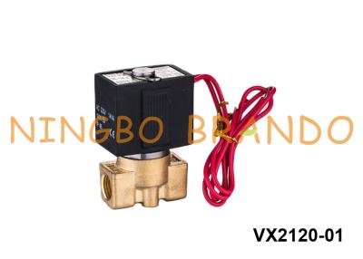 China VX2120-01 SMC Type 2 Way NC Brass Solenoid Valve 1/8'' 24VDC 220VAC for sale