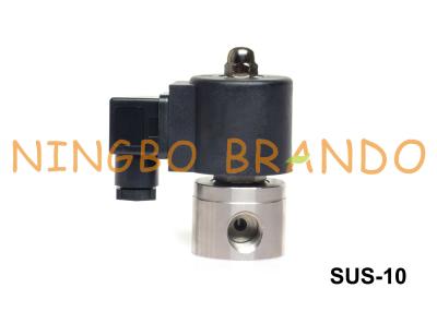 China PTFE Seal 2 Way NC Stainless Steel Solenoid Valve 3/8'' 24V 220V for sale