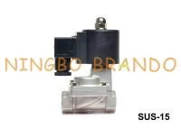 China 1/2'' 2 Way Normally Closed Stainless Steel Solenoid Valve PTFE Seal for sale